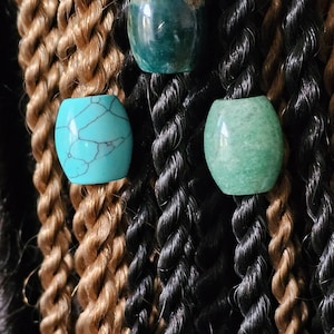 6mm Wide Big Hole Gemstone Loc Beads, Dreadlock Hair Accessories, Beads ...
