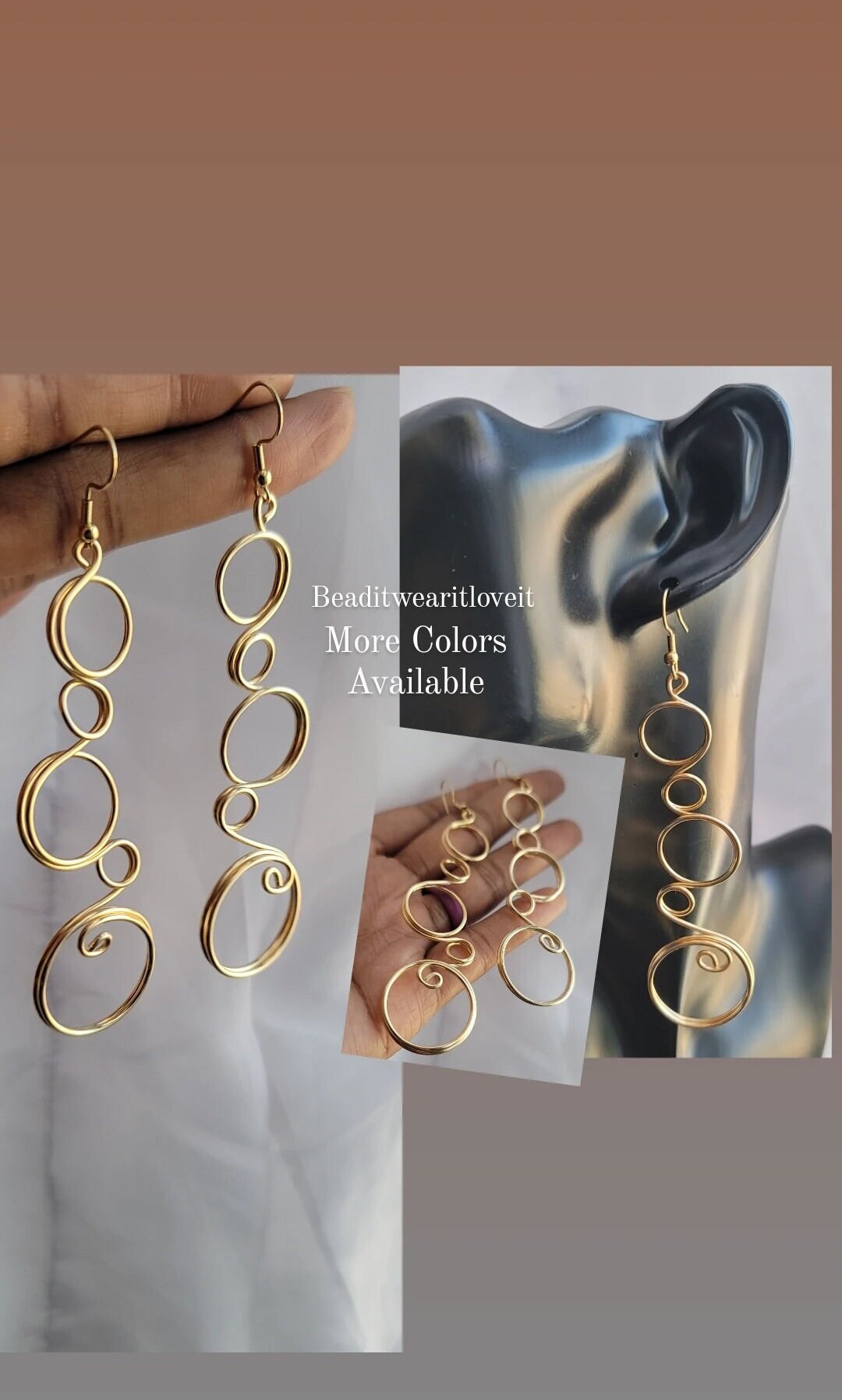 Abstract Bubble Earrings, Copper Wire Wrapped Earrings, Unique Long ...