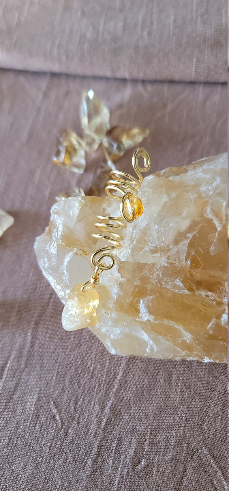 Citrine Crystal Loc Jewelry. Dreadlock Hair Accessories, Beads for ...