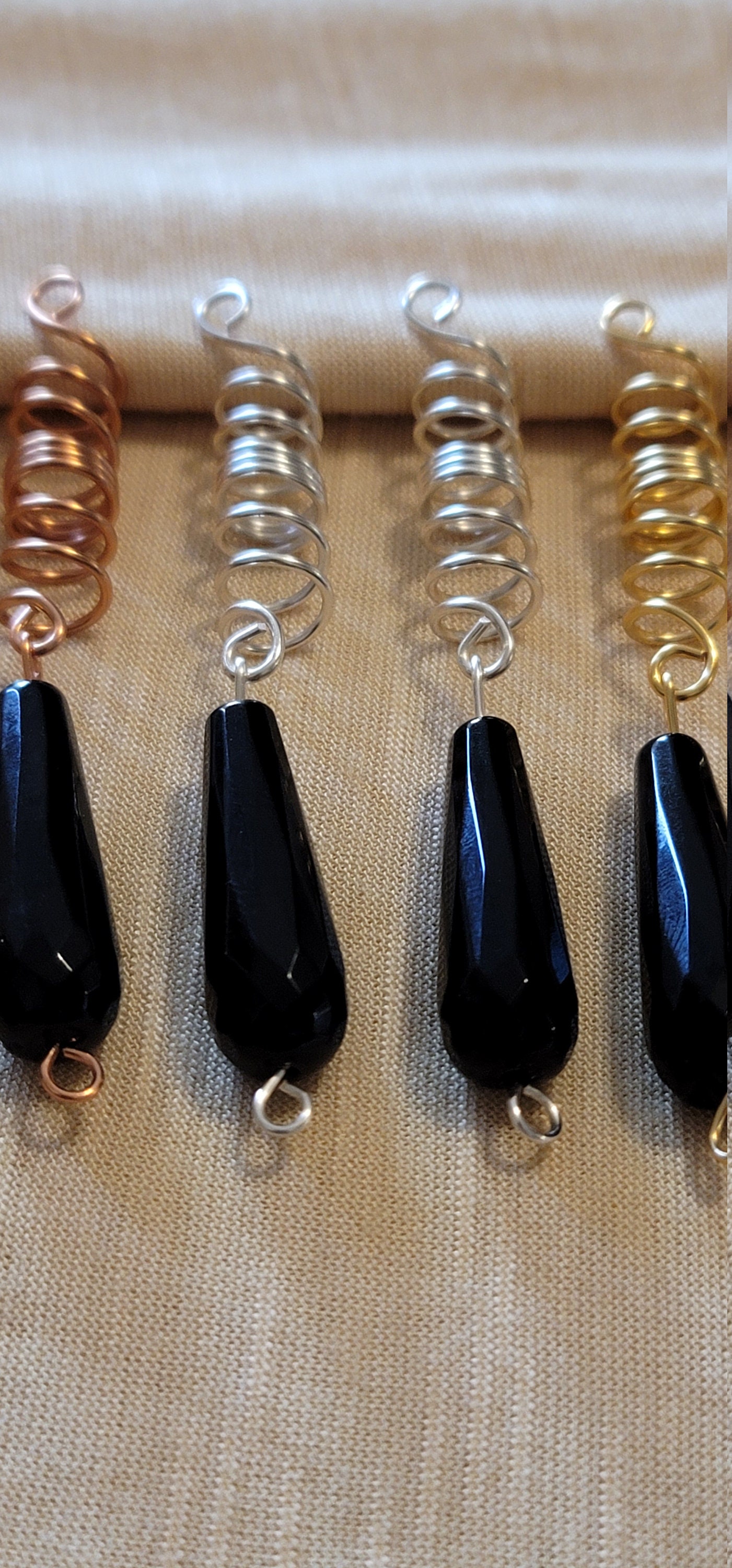 Black Onyx Crystal Loc Jewelry. Dreadlock Hair Accessories | Etsy