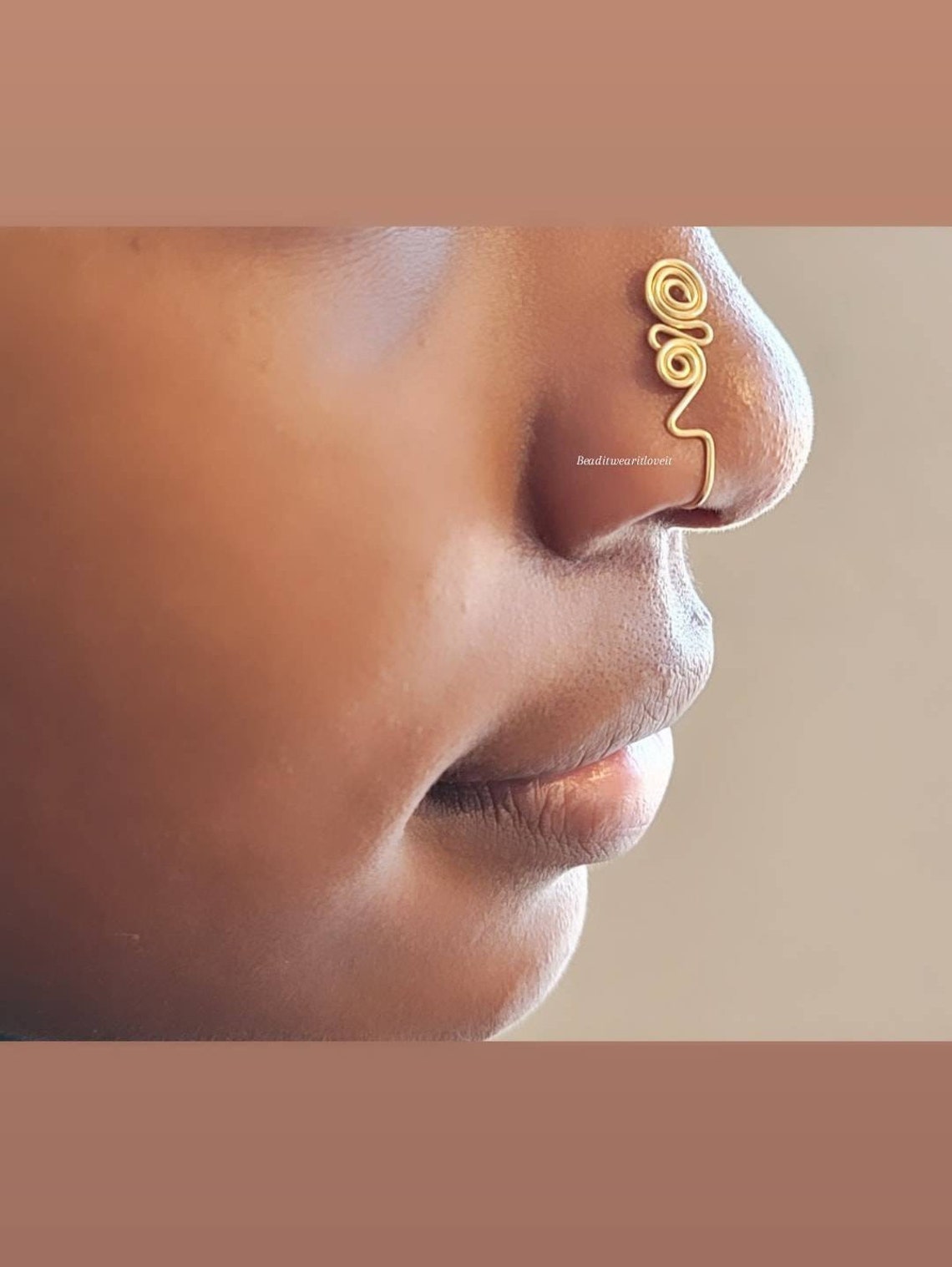 Ethnic Copper Nose Cuff Afrocentric Nose Jewelry The | Etsy