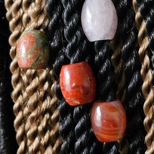 6mm Wide Big Hole Gemstone Loc Beads, Dreadlock Hair Accessories, Beads ...