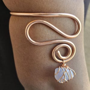 Pure Copper Crystal Arm Cuff, Hammered Adjustable Arm Bracelets, Raw ...