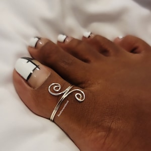 Big Toe Ring, Spiral Toe Rings, Wire Wrapped Gold Toe Ring, Simple Toe ...