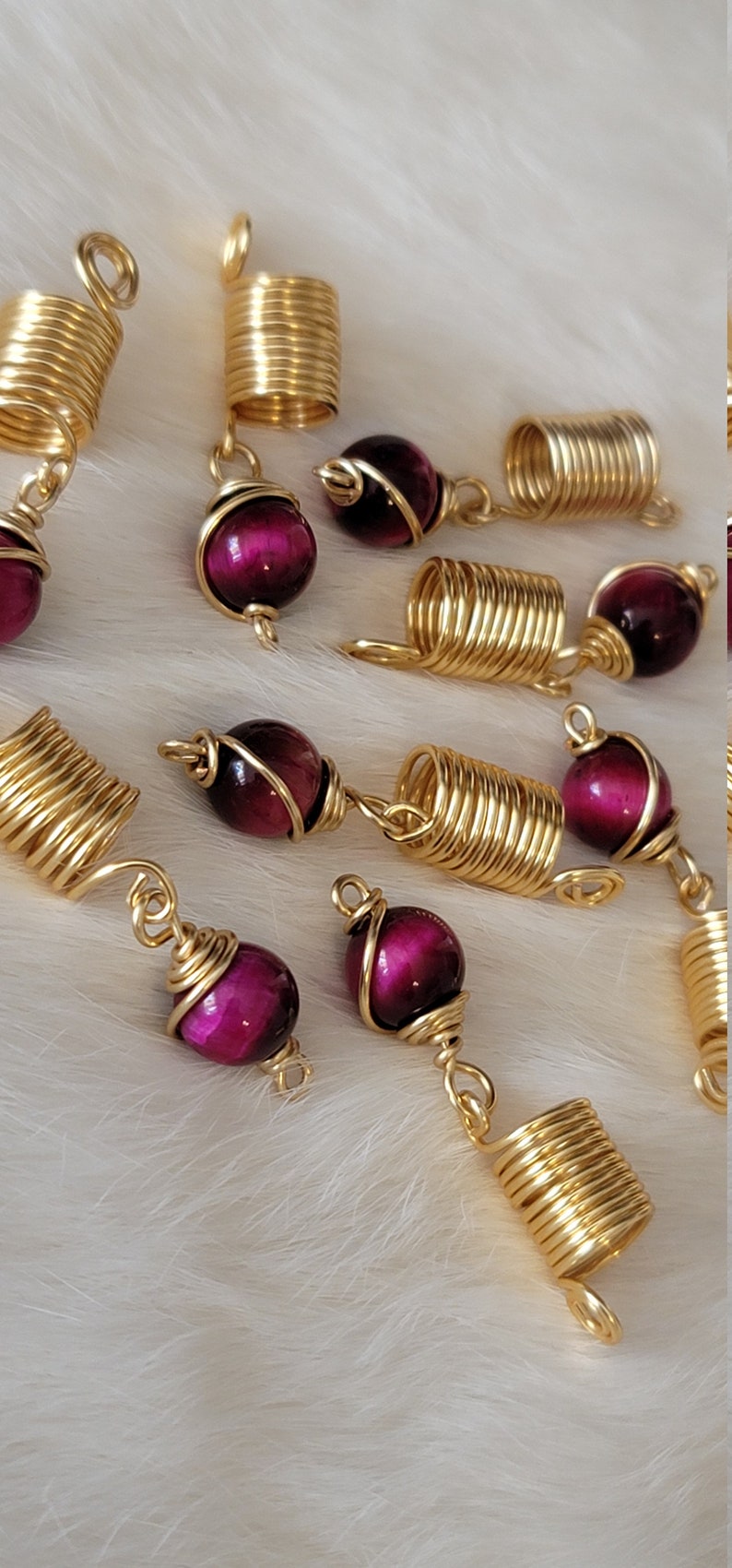 Pink Tiger Eye Crystal Loc Jewelry. Dreadlock Hair - Etsy