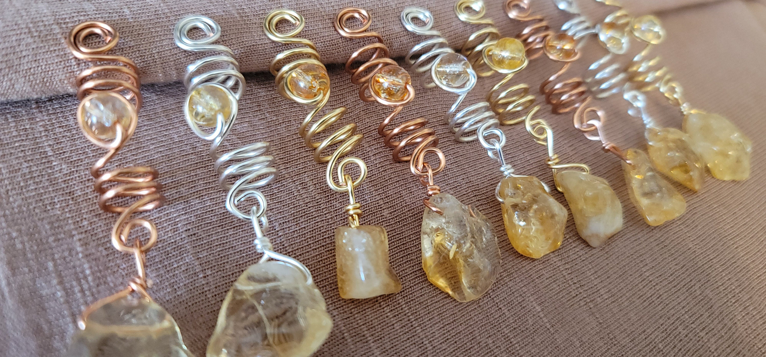Citrine Crystal Loc Jewelry. Dreadlock Hair Accessories Beads | Etsy