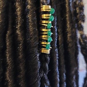 Jade Crystal Loc Jewelry. Dreadlock Hair Accessories, Beads for Braids ...