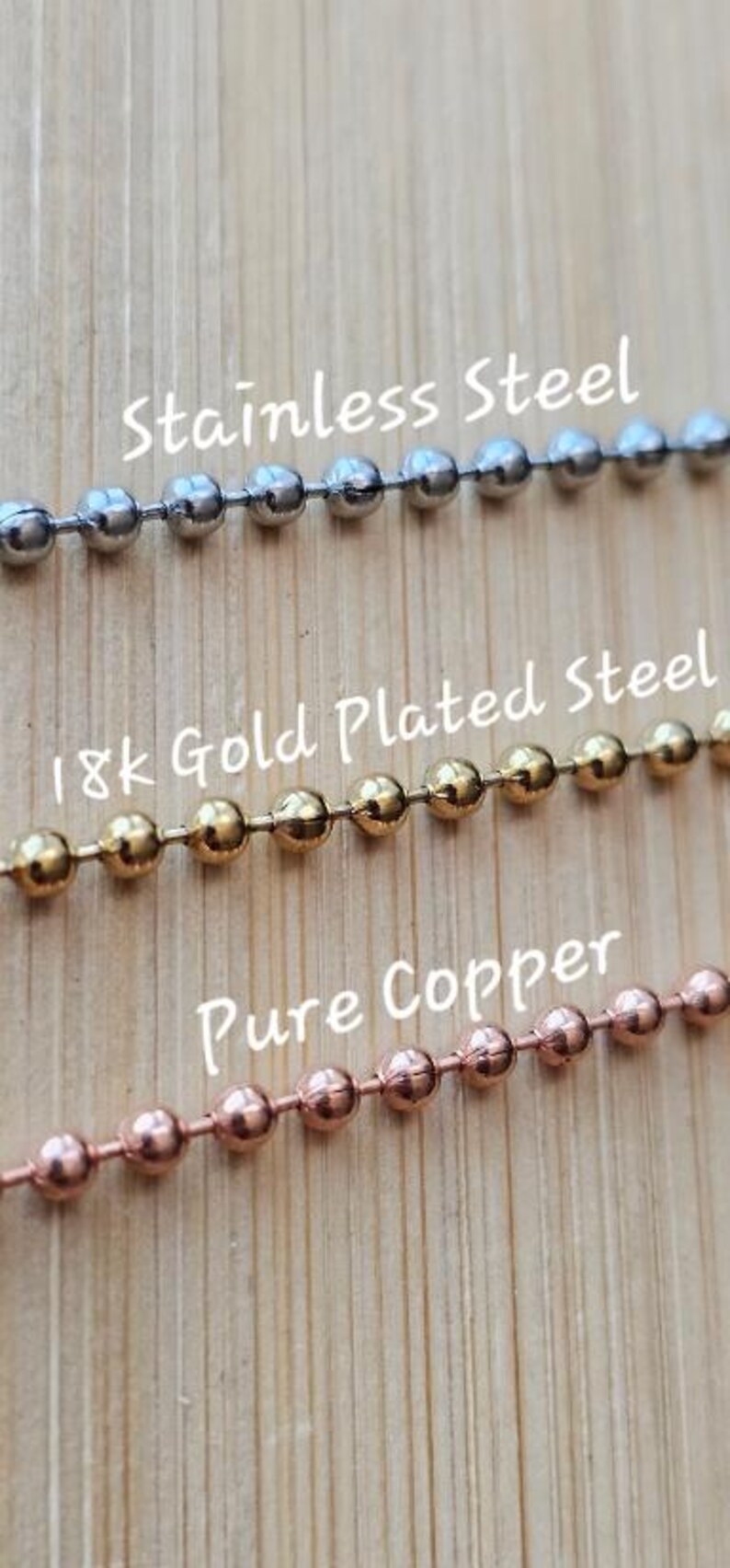 2.4mm Pure Copper Ball Chain Raw Rose Quartz Crystal Pendant Necklaces ...