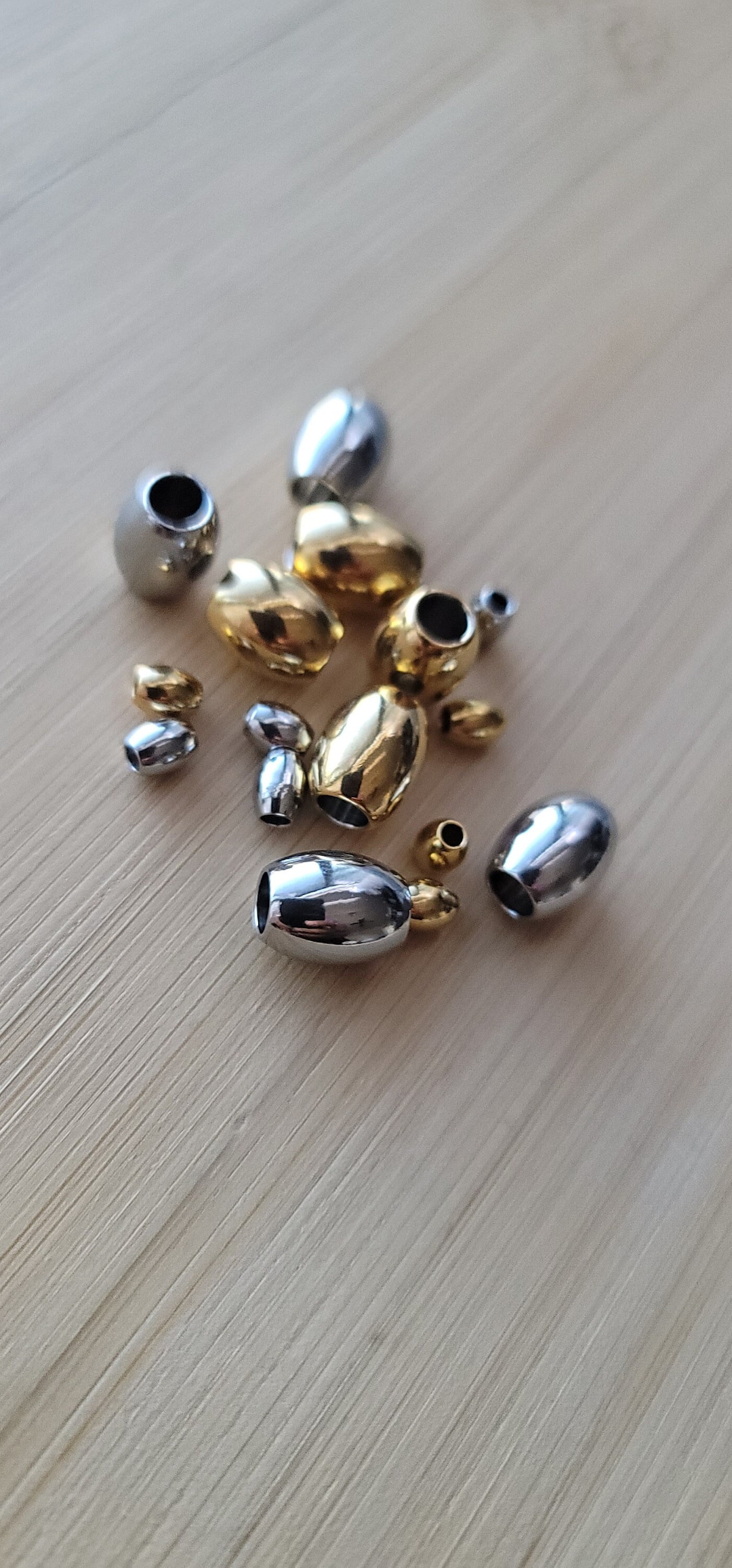 CLEARANCE Set of 4 Small Stainless Steel Loc Beads, 2mm and 4mm Hole ...