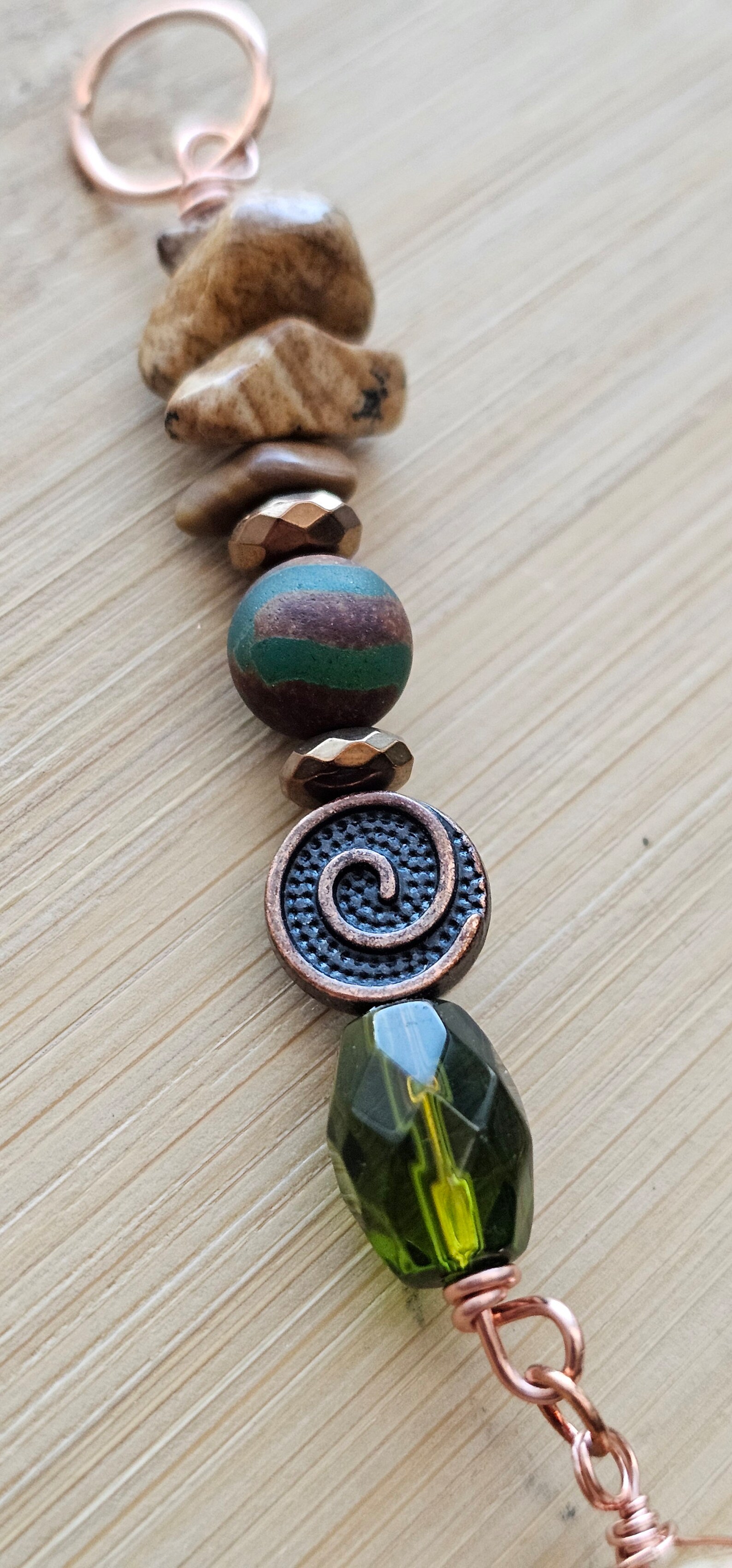 Earth Tone Picture Jasper Crystal Loc Jewelry, Dreadlock Beads for ...