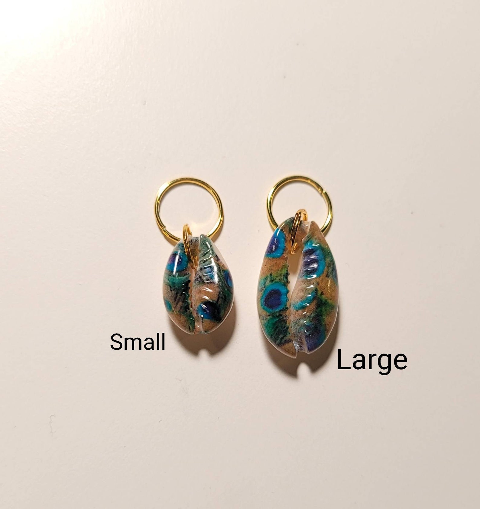 5pcs Peacock Printed Natural Cowrie Shell Hair Rings Dread - Etsy