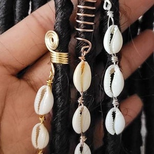 Cowrie Shell Loc Jewelry, Dreadlock Hair Accessories, Beads for Braids ...