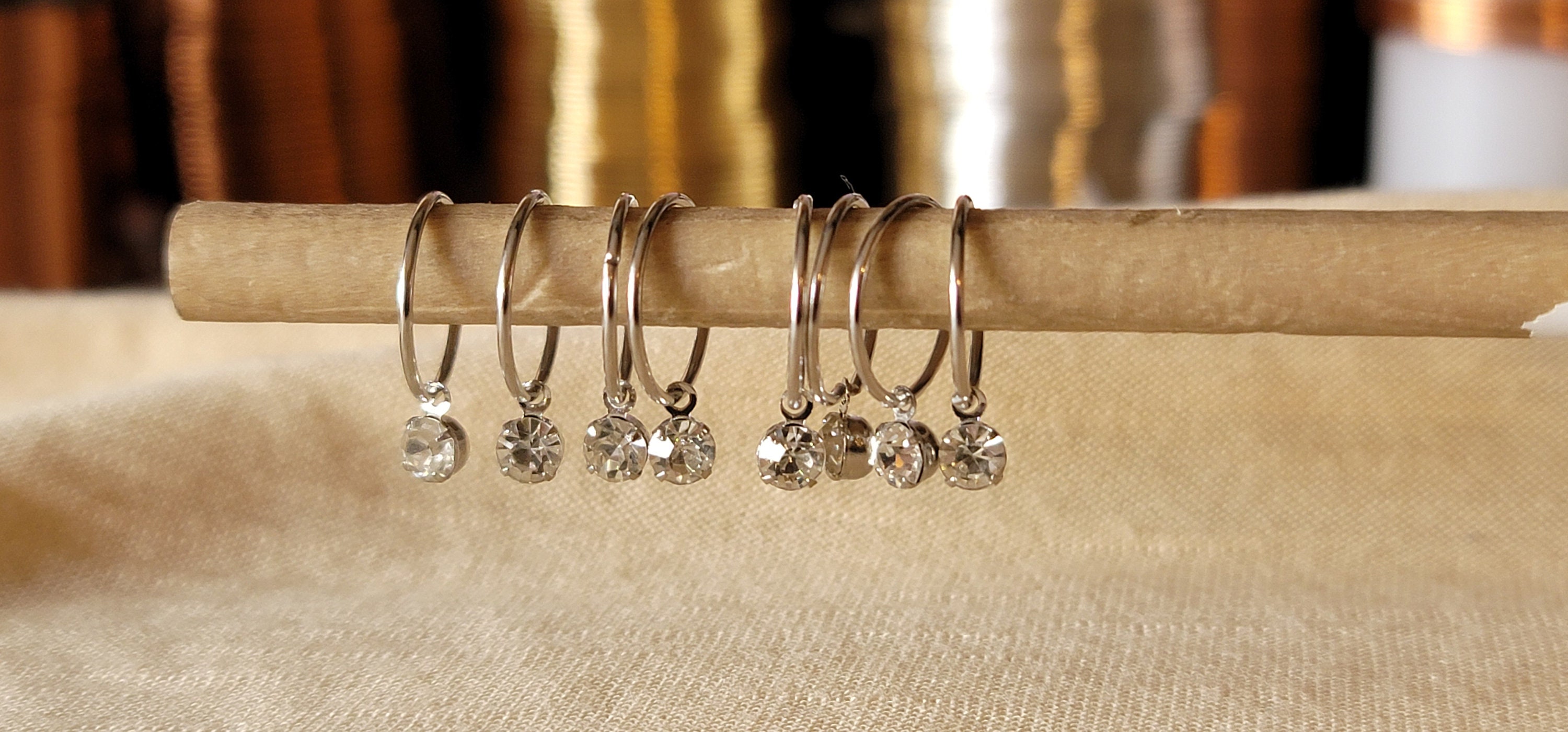 8pcs Rhinestone Hair Rings, Dread Rings Loc Jewelry, Braid Rings, Loc ...