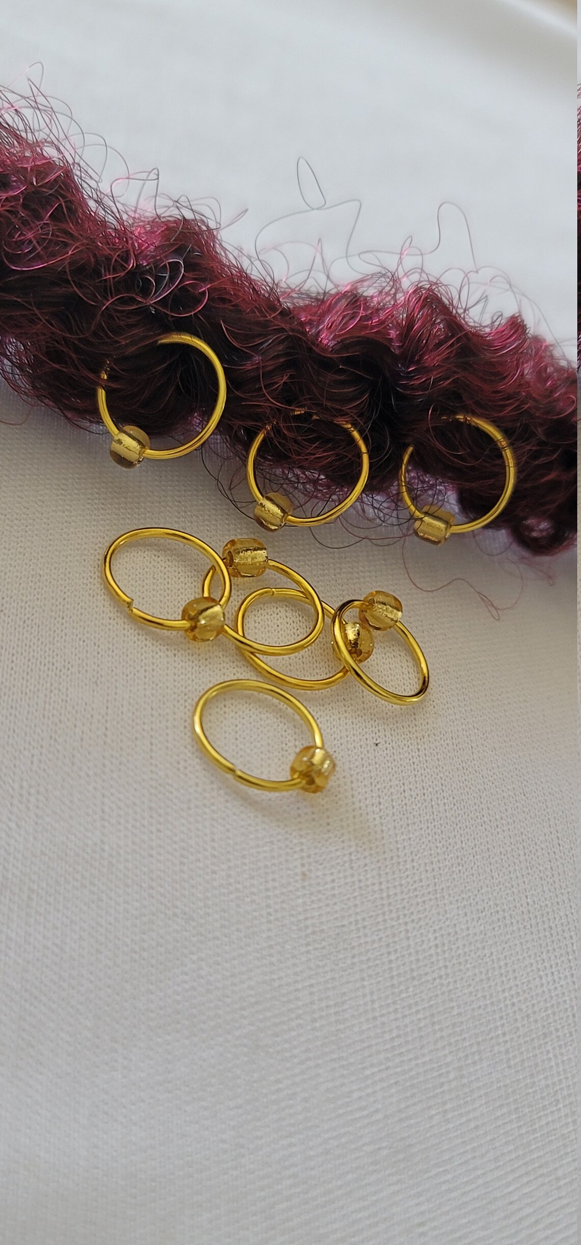 8pcs Gold Hair Rings Dread Rings Loc Jewelry Braid Rings | Etsy