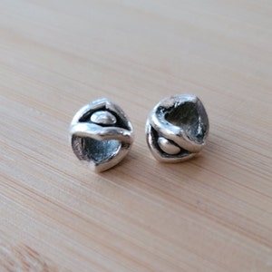 Set of 2 Evil Eye Metal Loc Beads, Silver 5.5mm Hole Hair Beads ...