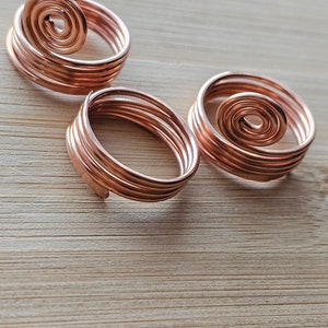 Spiral Copper Wire Wrapped Ring Set, Copper Afrocentric Ring - Etsy