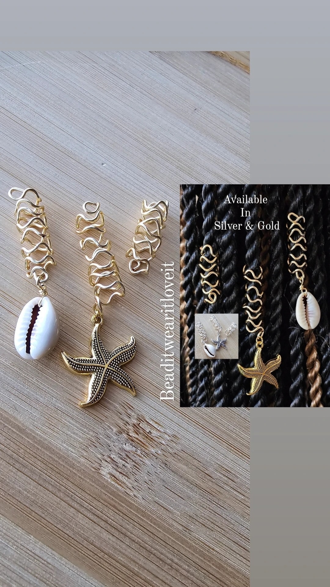 Cowrie Shell Loc Jewelry Set, Dreadlock Hair Accessories, Beads for ...