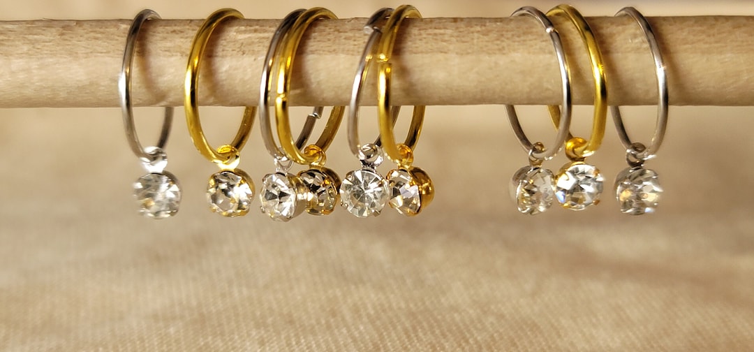 8pcs Rhinestone Hair Rings, Dread Rings Loc Jewelry, Braid Rings, Loc ...