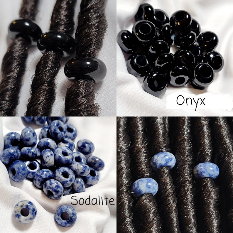6mm Wide Big Hole Gemstone Loc Beads Dreadlock Hair - Etsy