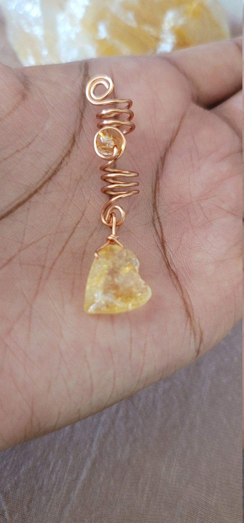 Citrine Crystal Loc Jewelry. Dreadlock Hair Accessories Beads - Etsy