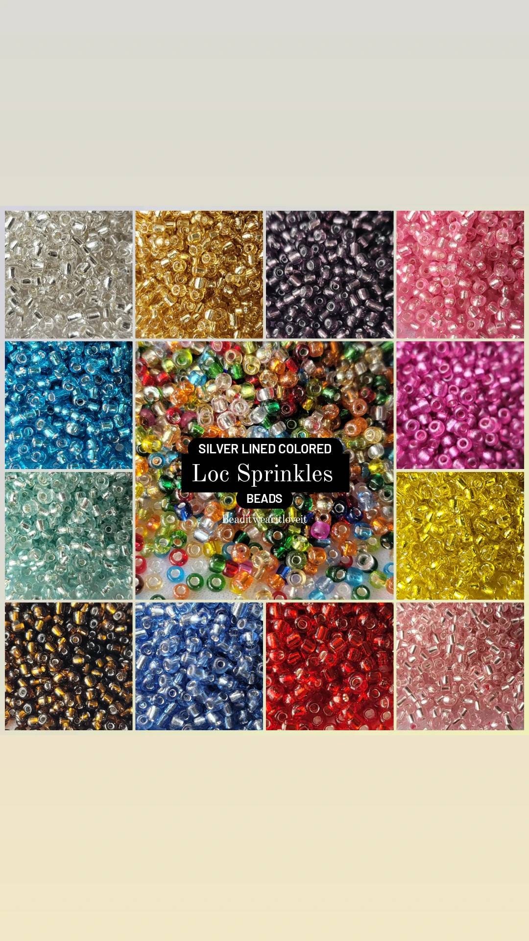 Small Silver Lined 3mm Loc Sprinkle Beads, Dreadlock Accessories, Dread ...