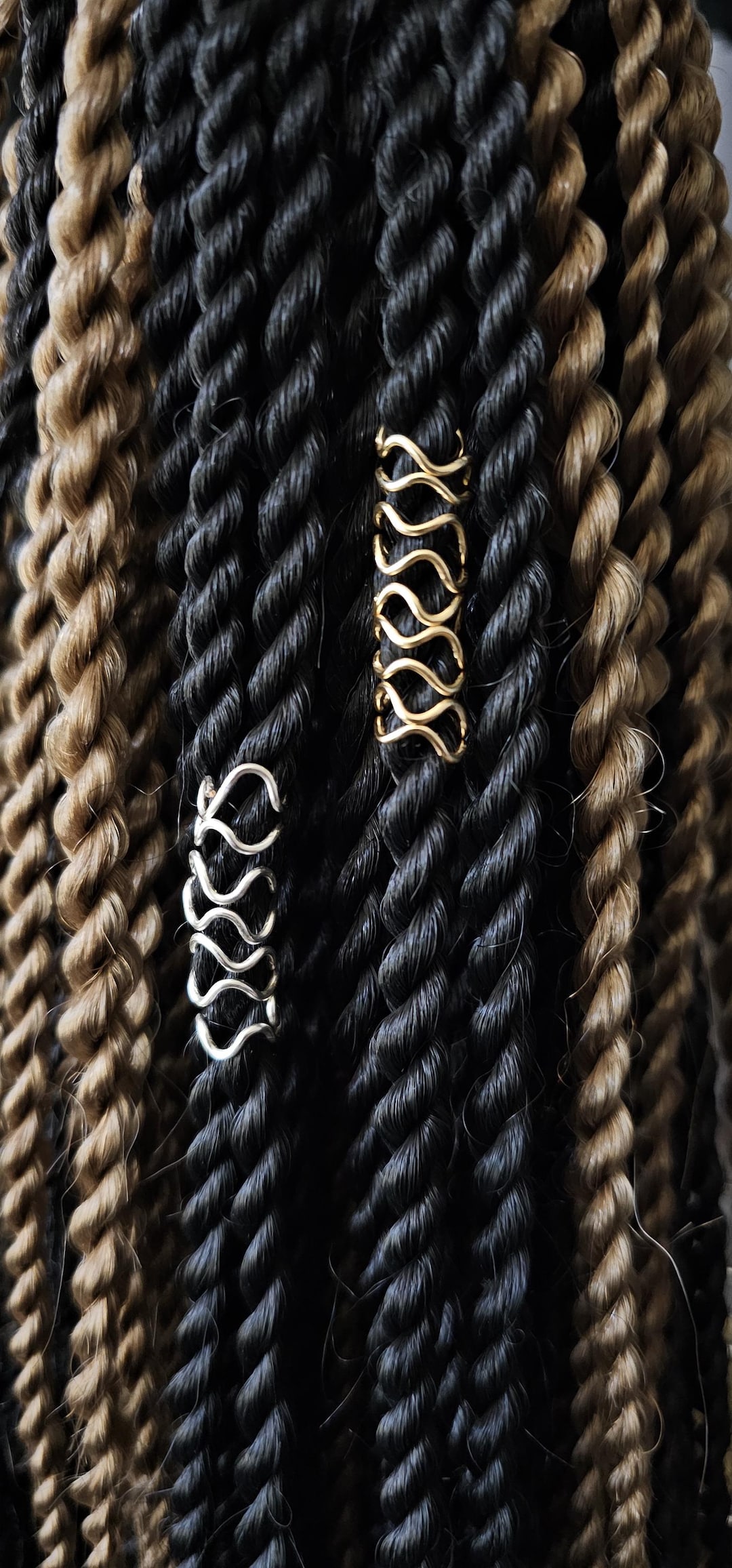 Abstract Copper Wire Wrapped Loc Beads. Dreadlock Hair Accessories ...