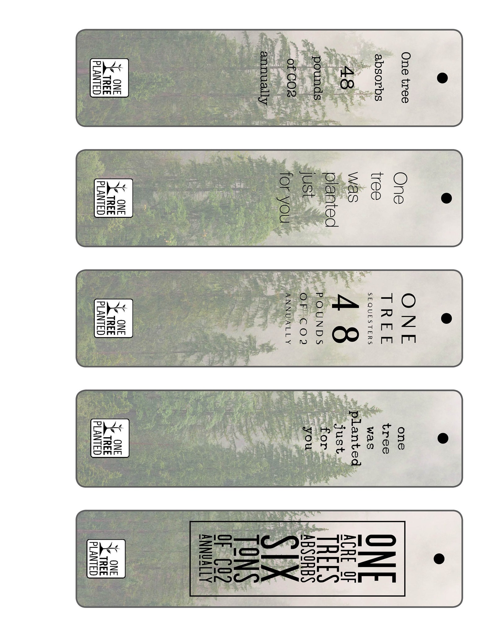 Printable Tree Bookmarks | Plant a Tree | Gift That Gives Back | Gifts ...