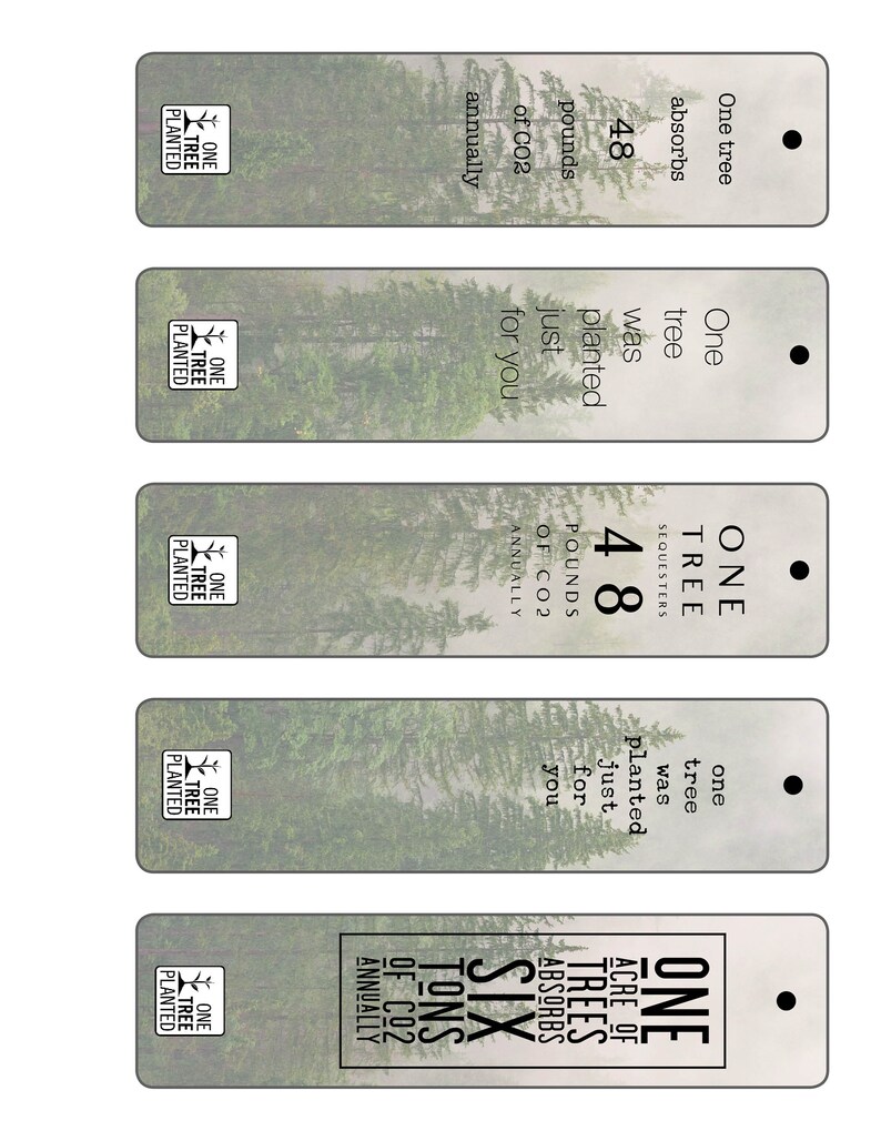 Printable Tree Bookmarks | Plant a Tree | Gift That Gives Back | Gifts ...