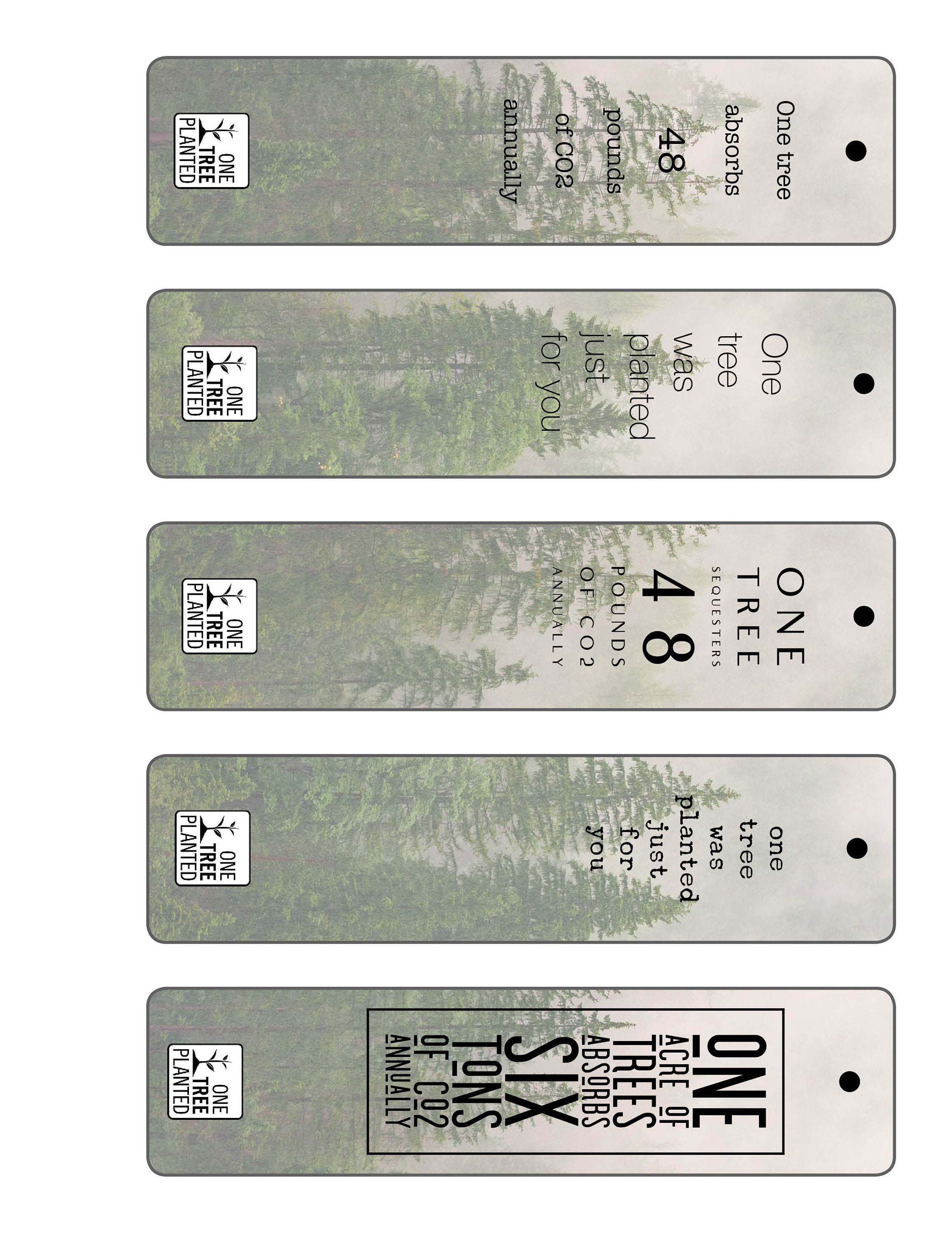 Printable Tree Bookmarks | Plant a Tree | Gift That Gives Back | Gifts ...