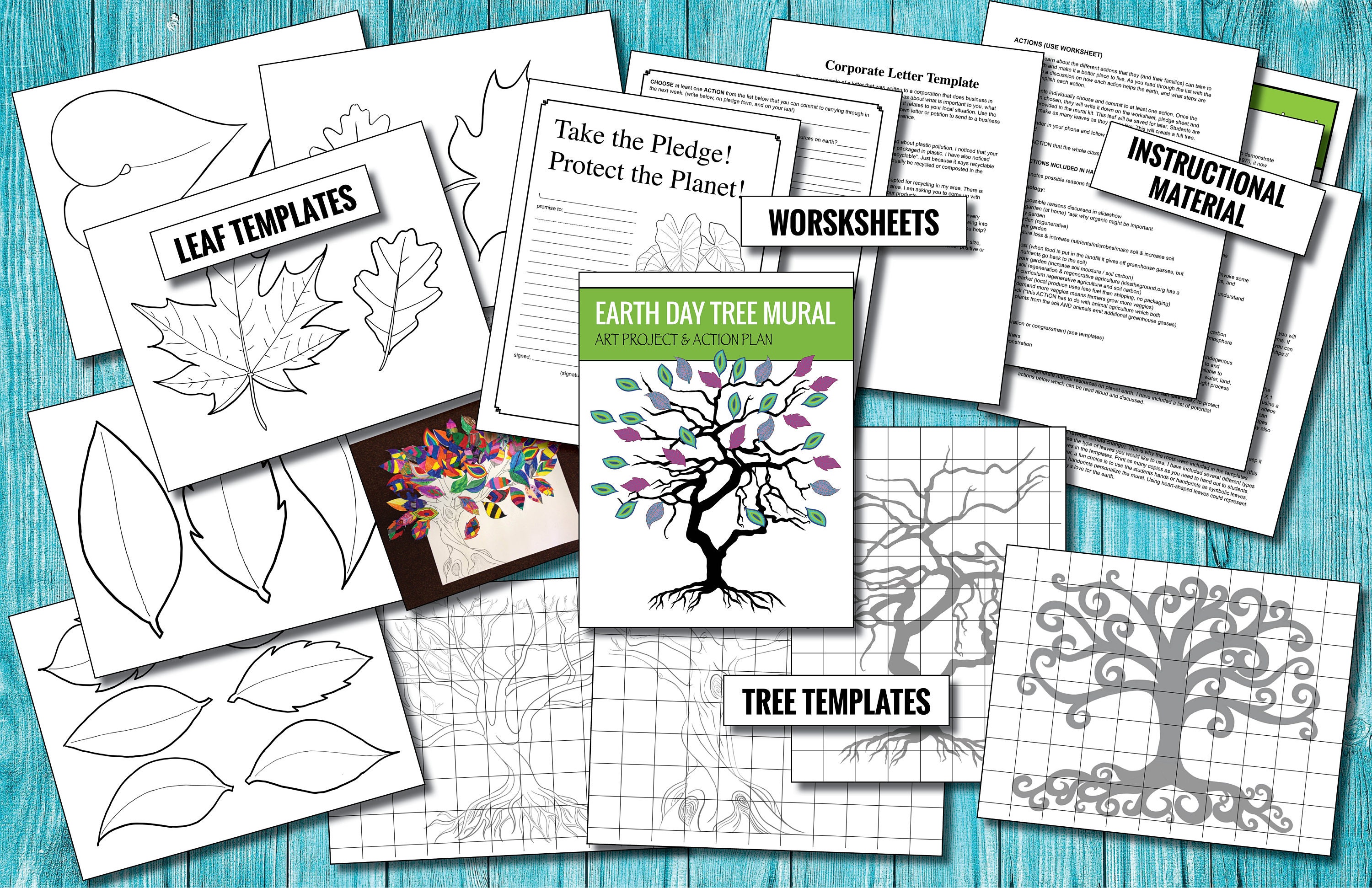 Earth Day Tree Mural / Mosaic Project Plans - Etsy