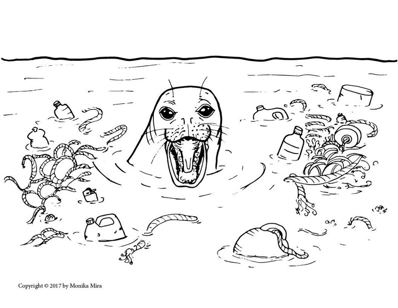 World Oceans Day Coloring Pages | Marine Debris Awareness Coloring ...