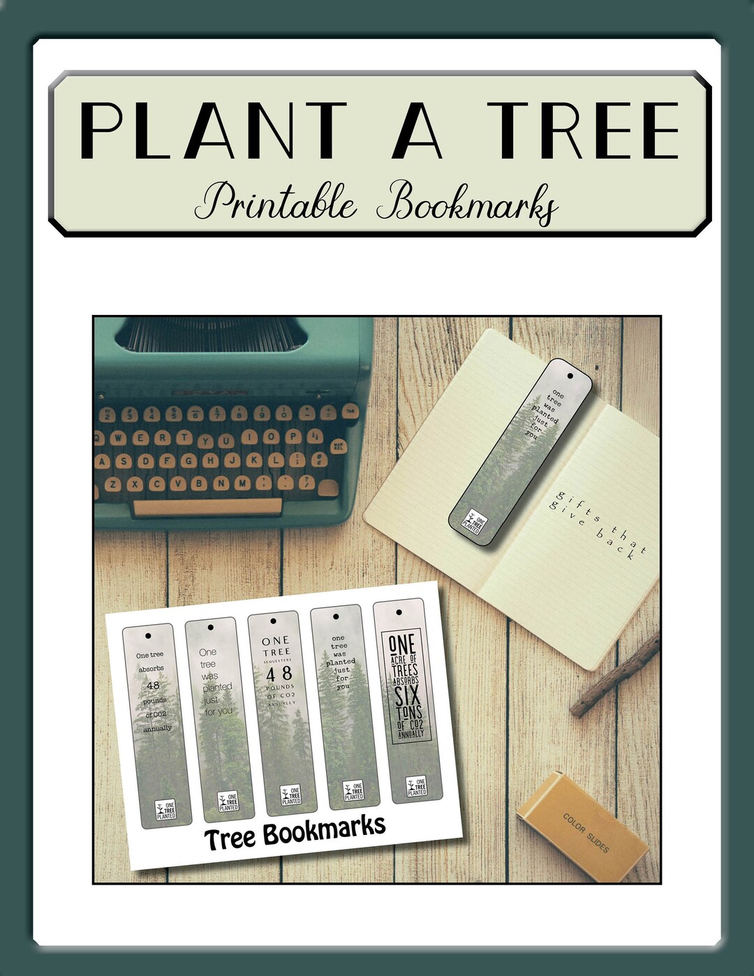 Printable Tree Bookmarks | Plant a Tree | Gift That Gives Back | Gifts ...
