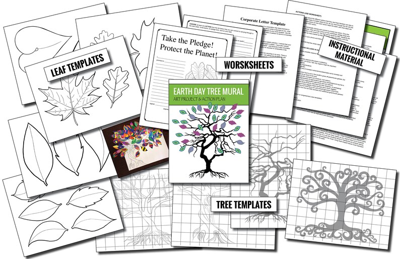 Earth Day Tree Mural / Mosaic Project Plans - Etsy