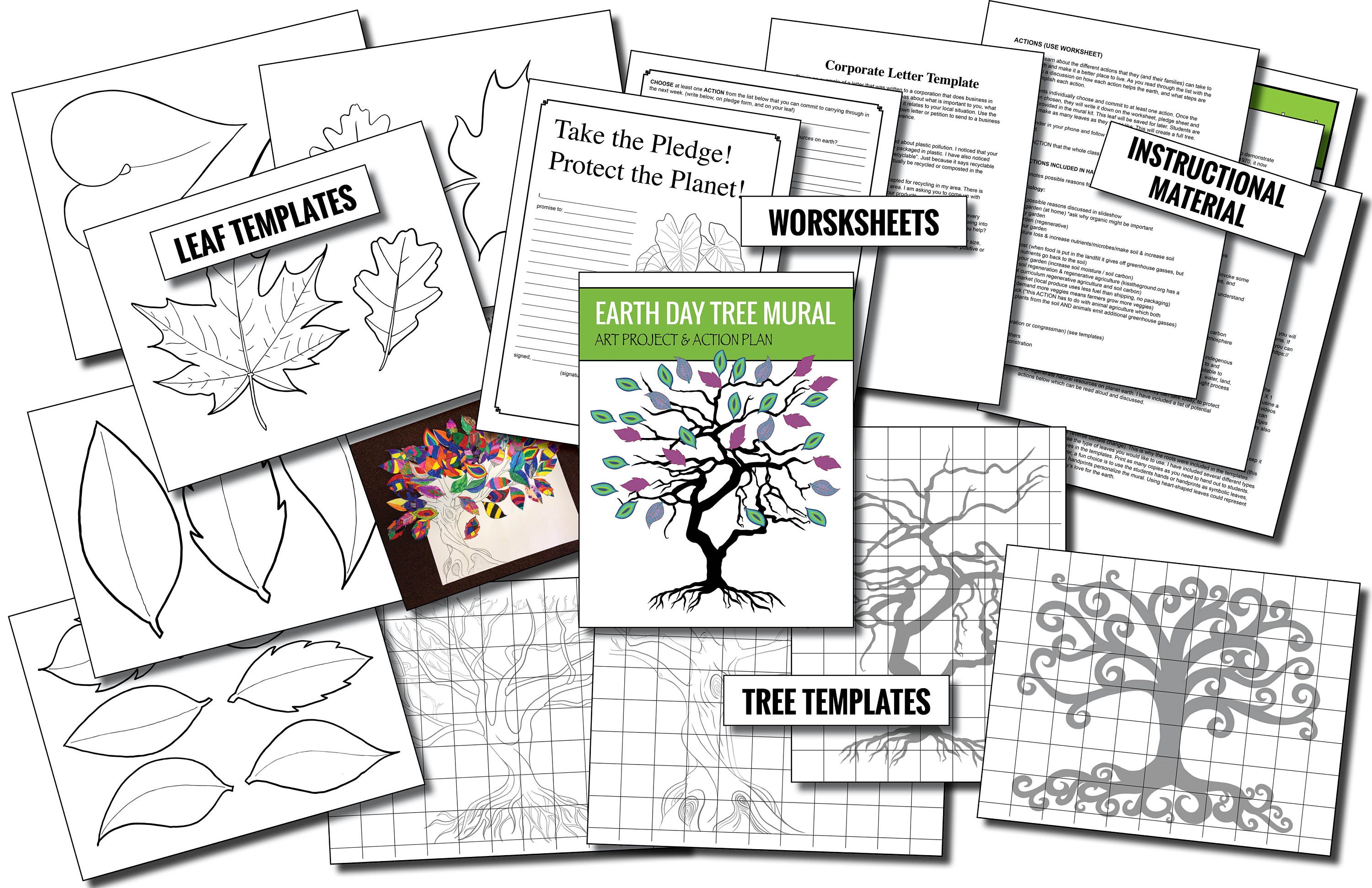 Earth Day Tree Mural / Mosaic Project Plans - Etsy