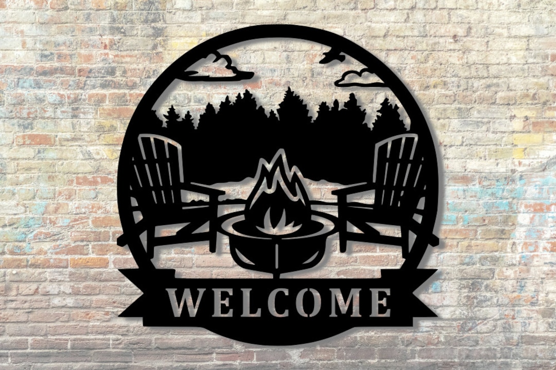 Camping, Welcome Sign, Campers, Lawn Chairs, Patio Decor, Yard Decor ...