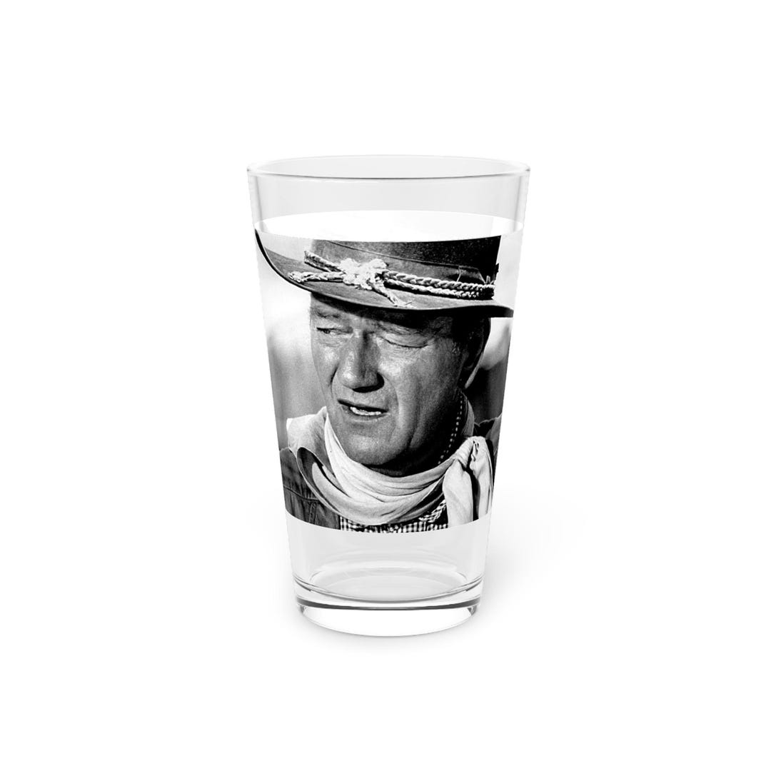 John Wayne Drinking Beer Pint Glass, 16oz - Cowboy Western Gift ...