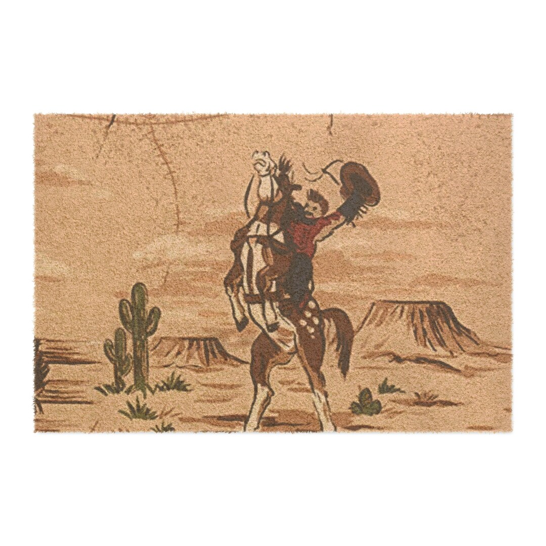 Western Vintage Cowboy Doormat - Etsy
