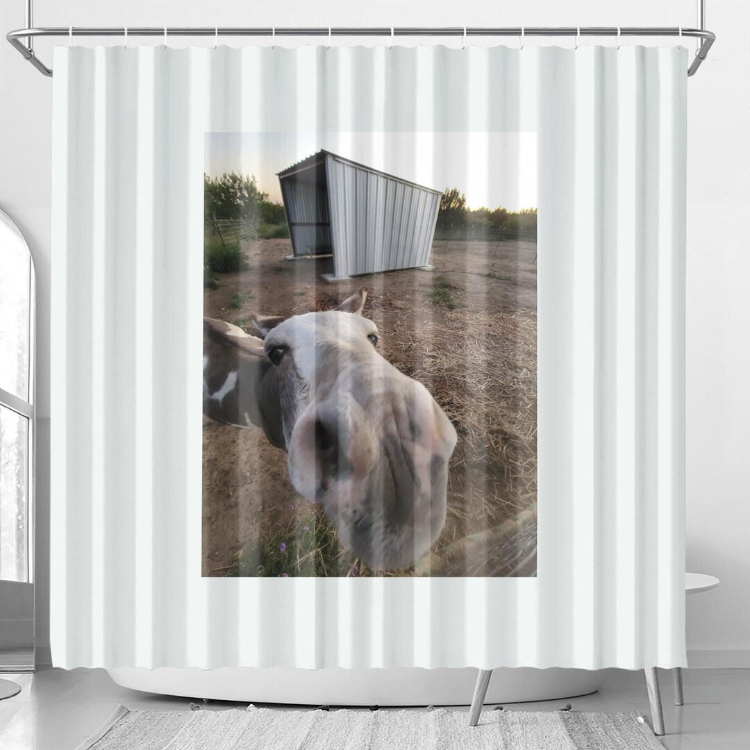 Farm Animal Bob the Donkey Shower Curtain, Waterproof 100% Polyester ...
