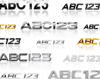 Custom Letters Numbers Emblem Badge Car Decal, 3D Quality Metal Chrome ...