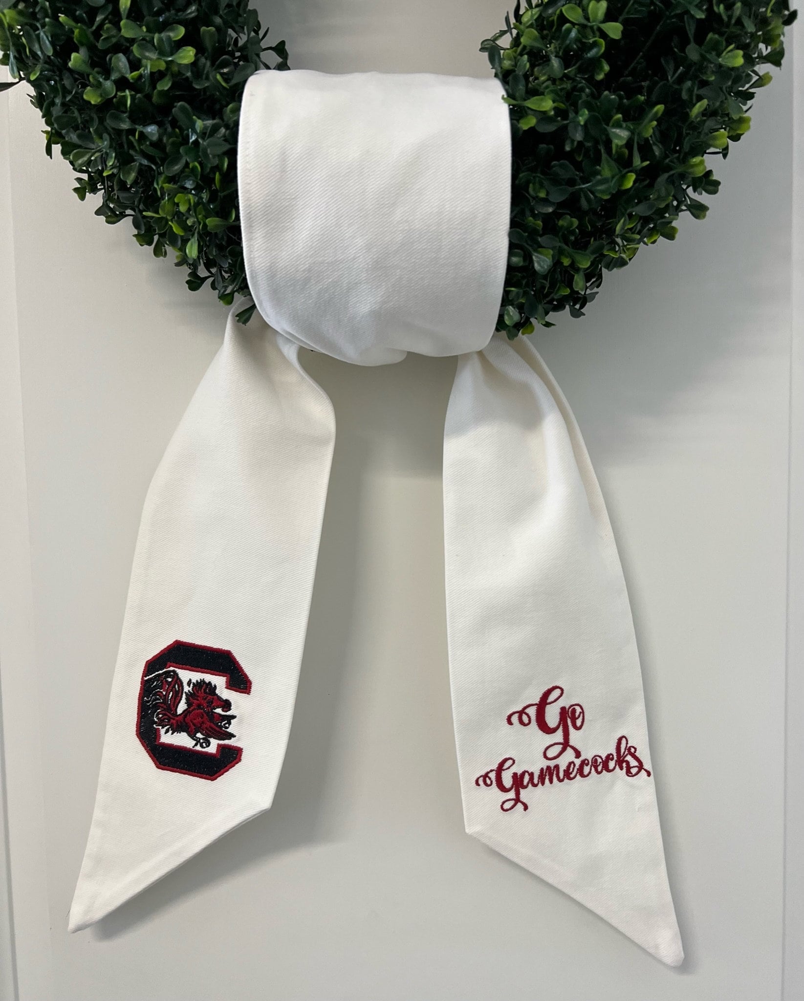 College/professional Football Team Boxwood Wreath Sash, Embroidered ...