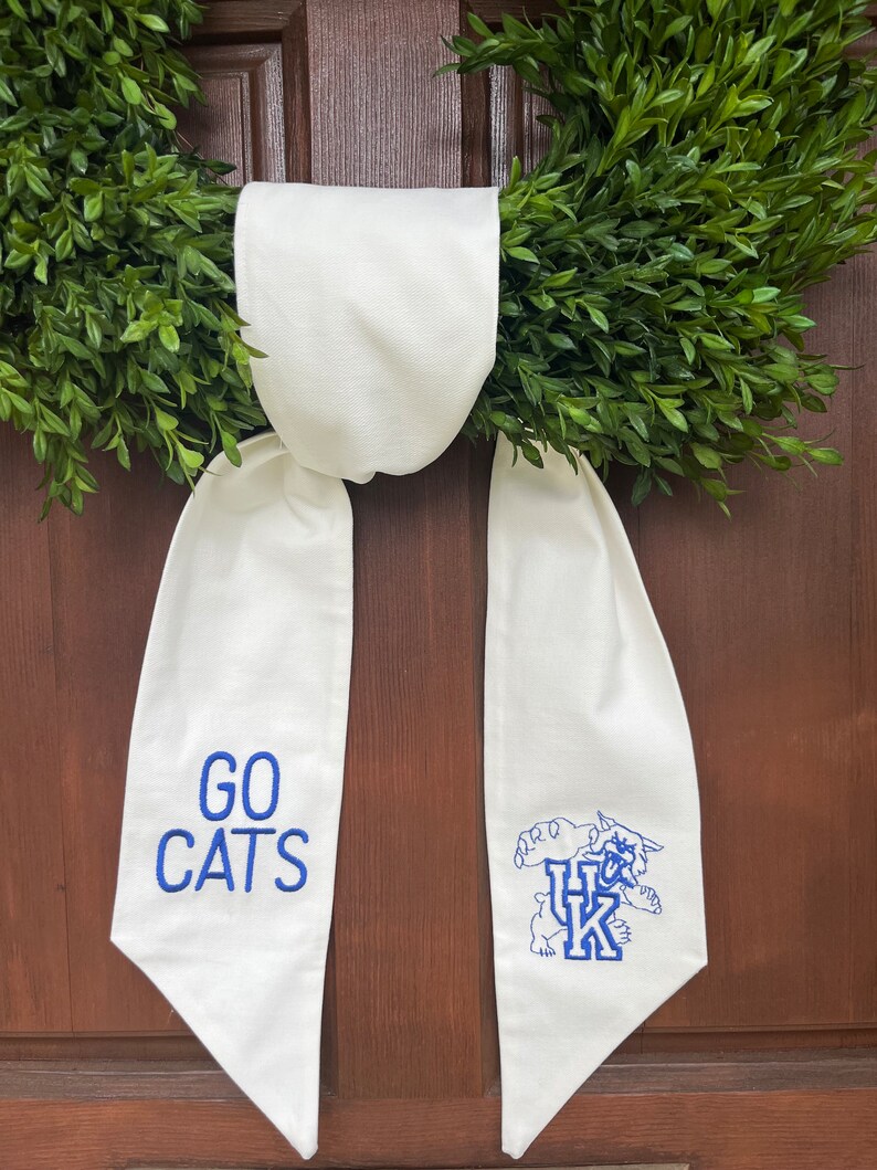 College/professional Football Team Boxwood Wreath Sash, Embroidered ...