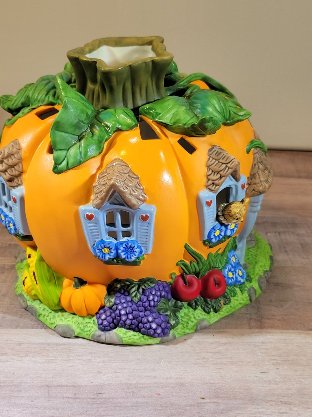 Cute Partylite Pumpkin Votive Candleholder, Pumpkin House Filled With ...