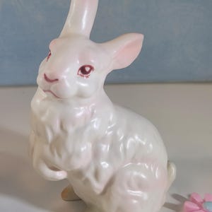 Set of 2 Lefton and Napco Rabbit Figurines, Easter, White and Pink ...