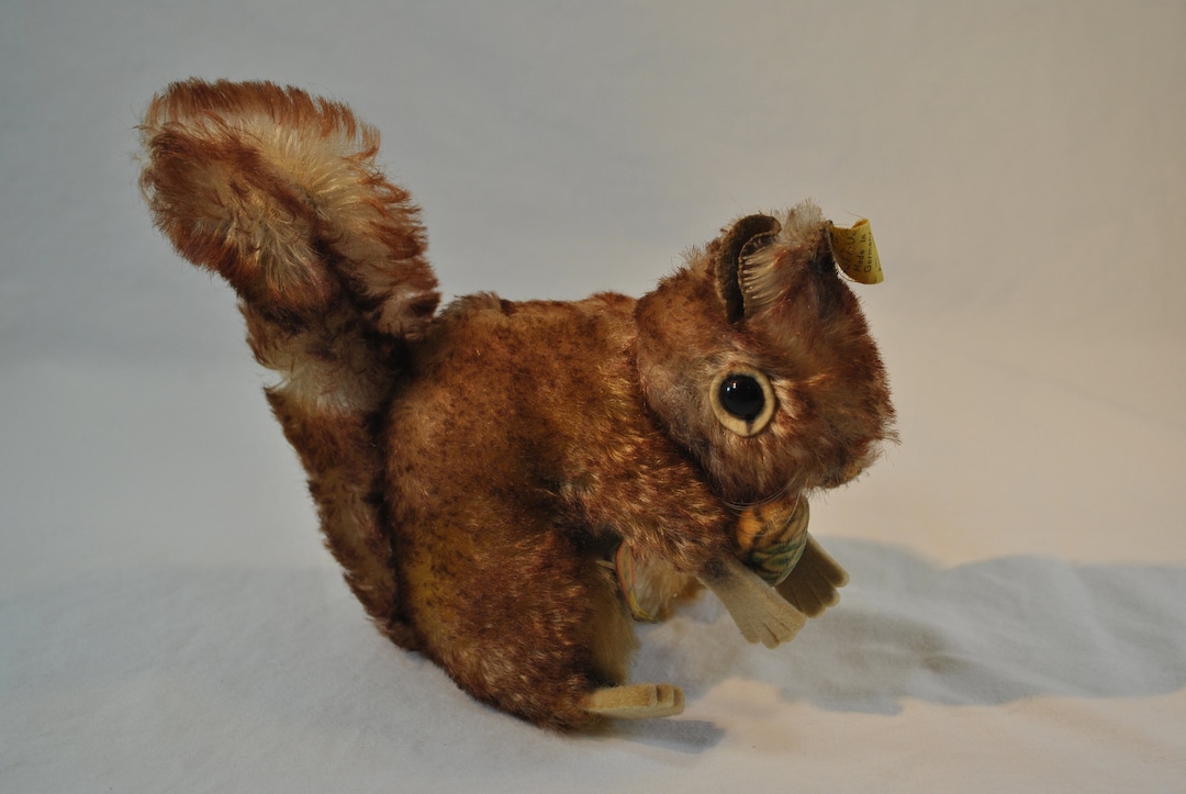 Vintage Steiff Perri the Squirrel, Button in Ear and Yellow Tag ...