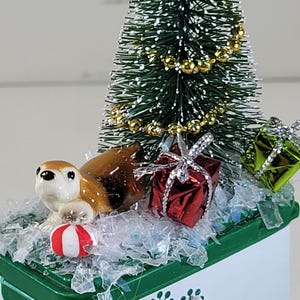 Tiny Pup Has Found a Peppermint Under the Christmas Tree, Small ...