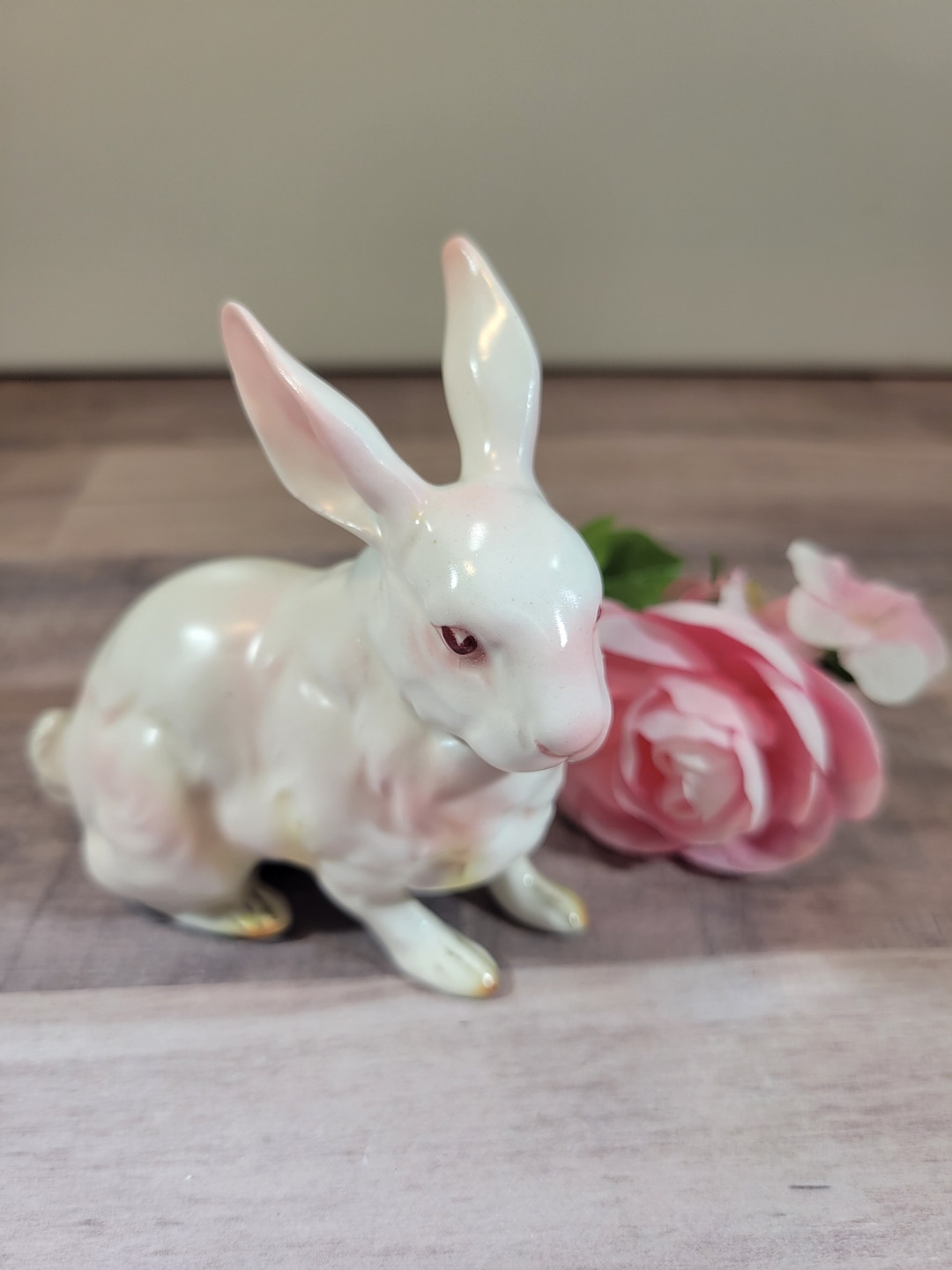 Lefton Rabbit Figurine, Easter, White and Pink, Charming, 1950's ...