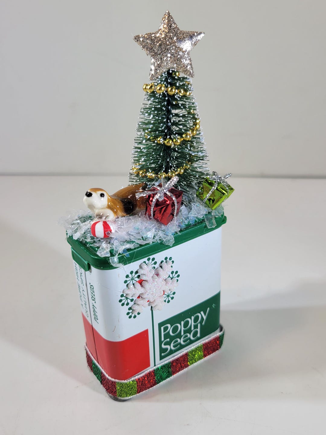 Tiny Pup Has Found a Peppermint Under the Christmas Tree, Small ...