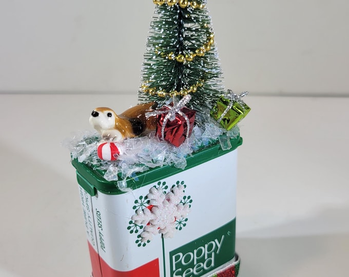 Tiny Pup Has Found a Peppermint Under the Christmas Tree, Small ...