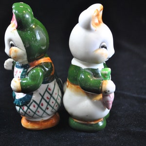 Vintage Ceramic Boy and Girl Bunny Salt and Pepper Shakers, Collectible ...