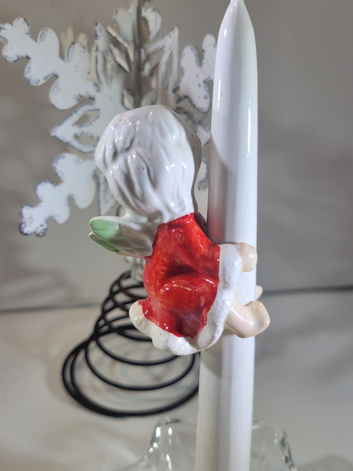 Lefton Candle Huggers, Angel Figurines, Christmas, Ceramic - Etsy
